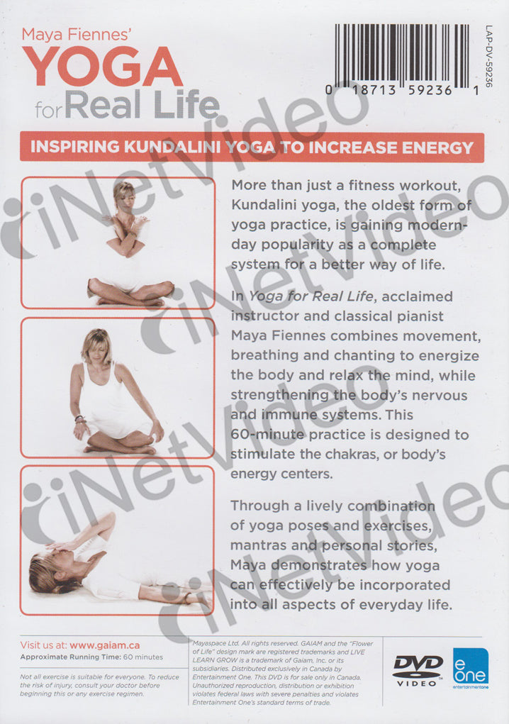 Maya Fiennes Yoga for Real Life on DVD Movie