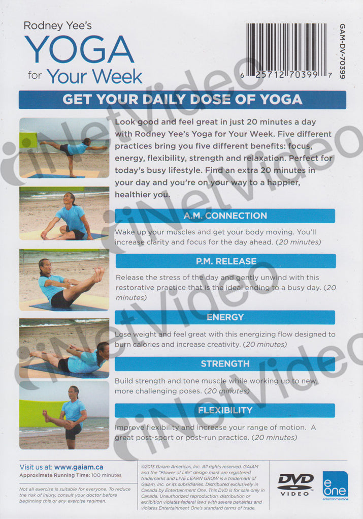 Rodney Yee's - Yoga for Your Week on DVD Movie