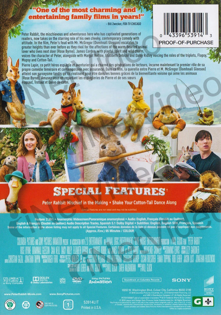 Peter Rabbit (Billingual) on DVD Movie