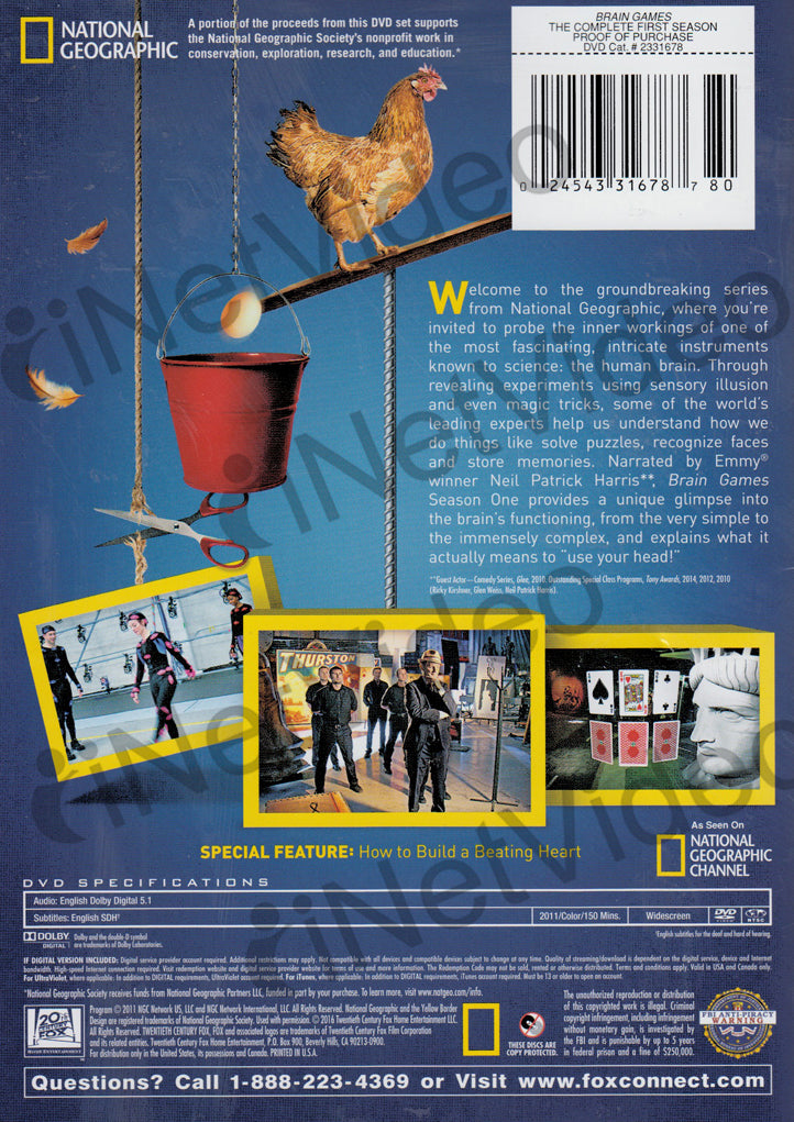 Brain Games - Season 1 (National Geographic) on DVD Movie