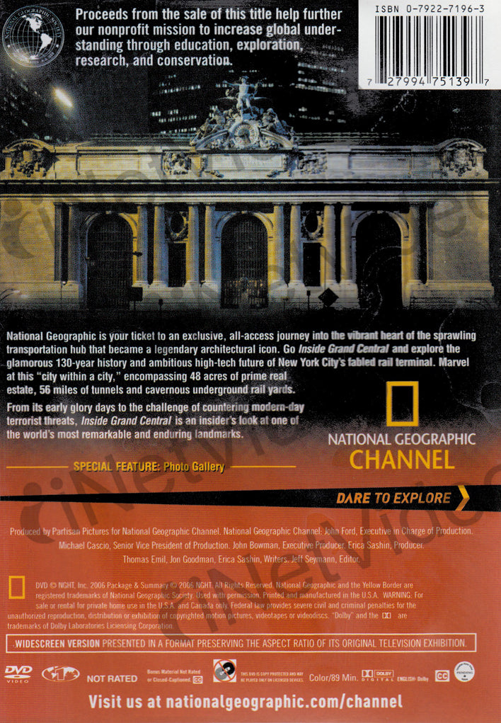 Inside Grand Central (National Geographic) on DVD Movie
