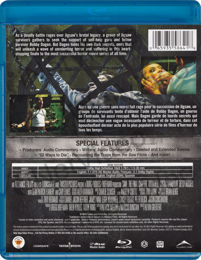 Saw the Final Chapter (Bilingual) ( Blu-ray ) on DVD Movie