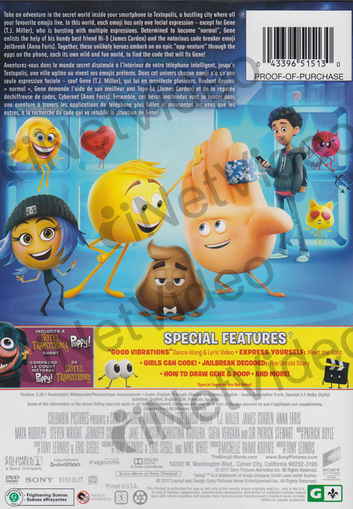 The Emoji Movie (Bilingual) on DVD Movie