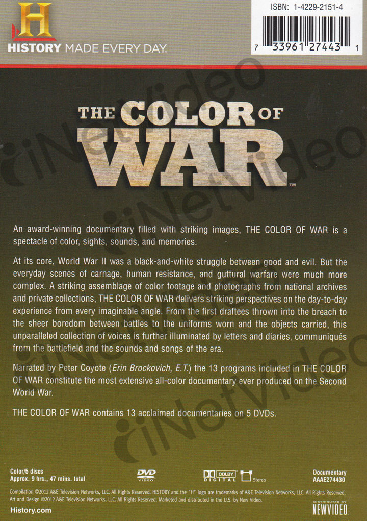 History Classics : The Color Of War on DVD Movie