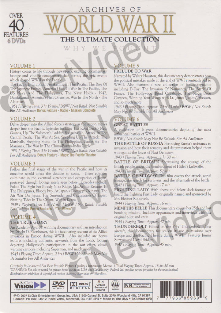 World War 2 - Why We Fought (The Ultimate Collection) (Boxset) on DVD Movie
