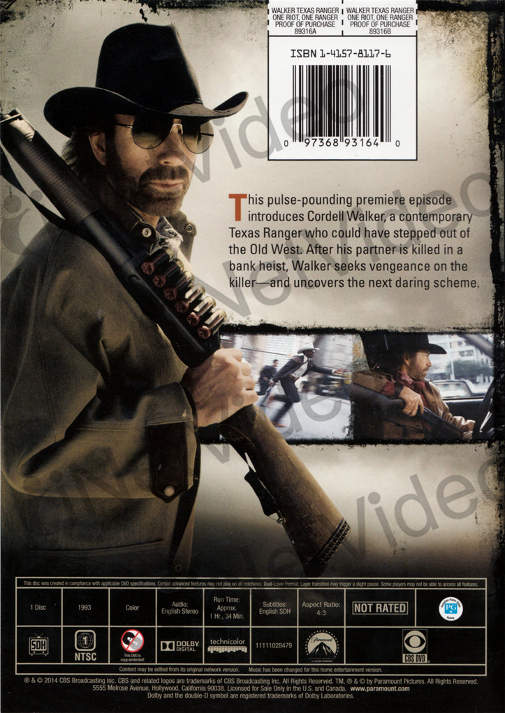 Walker - Texas Ranger: One Riot, One Ranger on DVD Movie