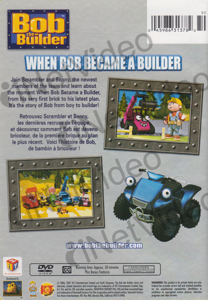 Bob The Builder - When Bob Became a Builder (Bilingual) on DVD Movie
