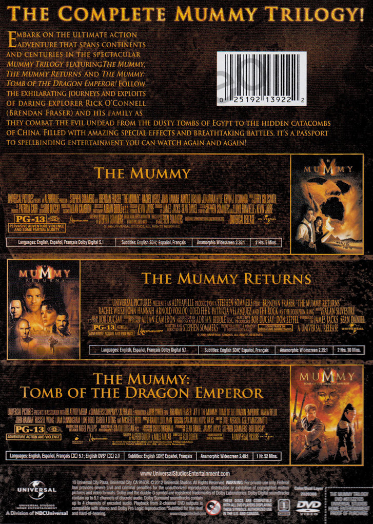 The Mummy Trilogy Dvd