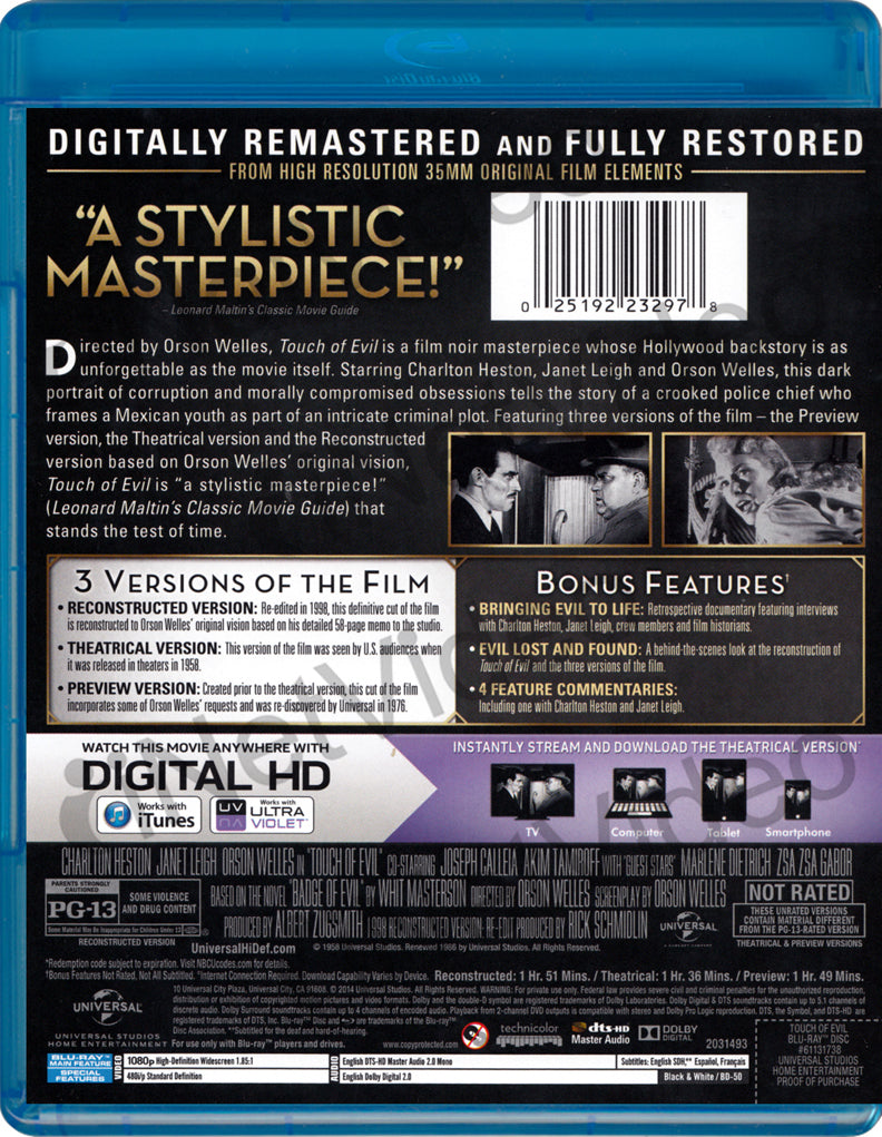 Touch of Evil (Blu-ray + Digital HD) (Blu-ray) on BLU-RAY Movie