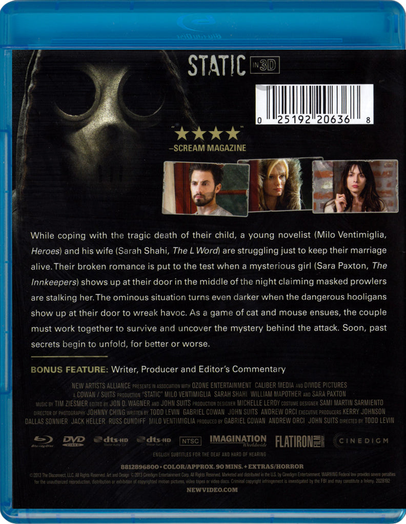 Static (Blu-ray 3D + Blu-ray + DVD) (Blu-ray) on BLU-RAY Movie