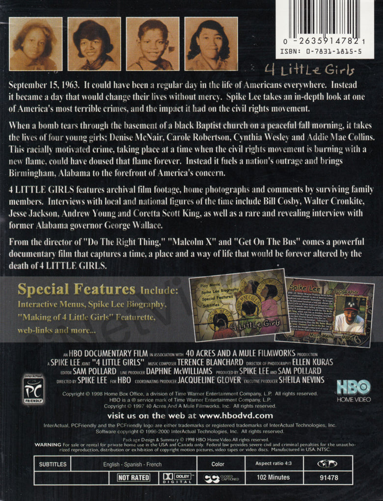 4 Little Girls (Snapcase) (HBO) on DVD Movie