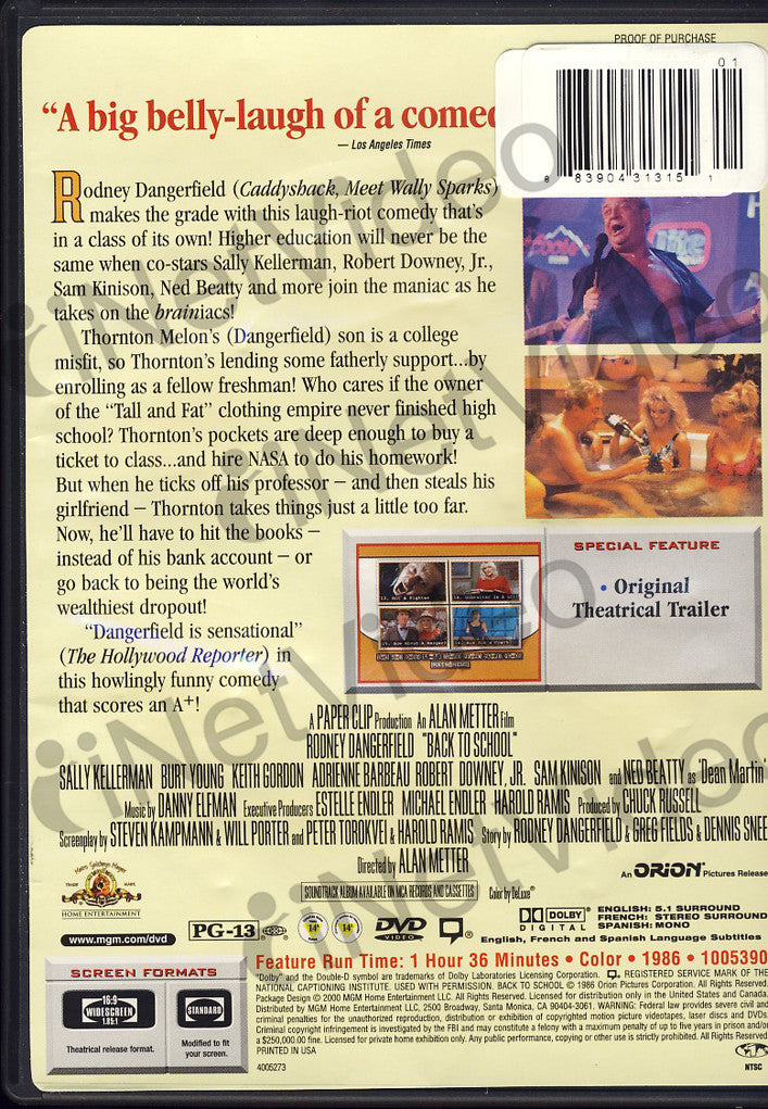 Posters Back To School Dvd