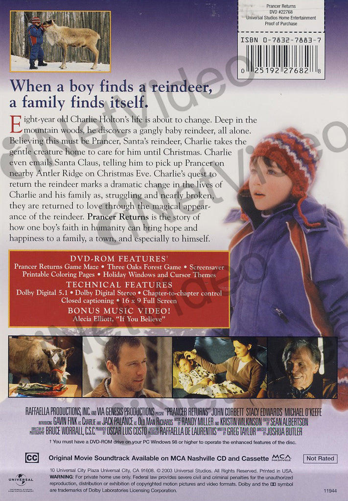 Prancer Returns on DVD Movie