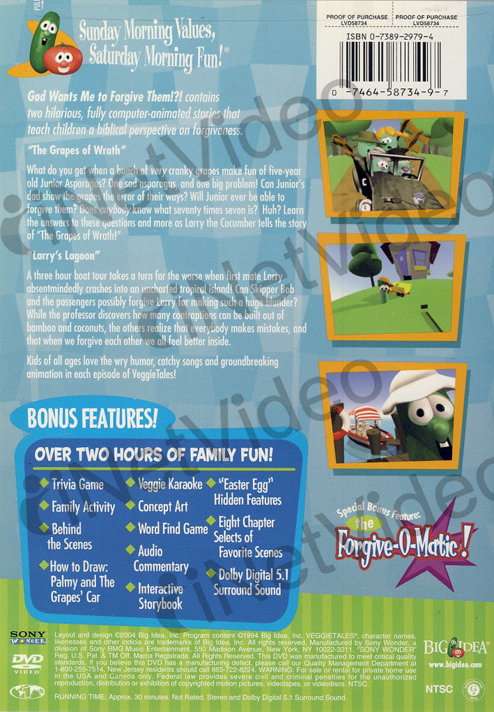 Veggietales God Wants Me To Forgive Them Dvd Ebay